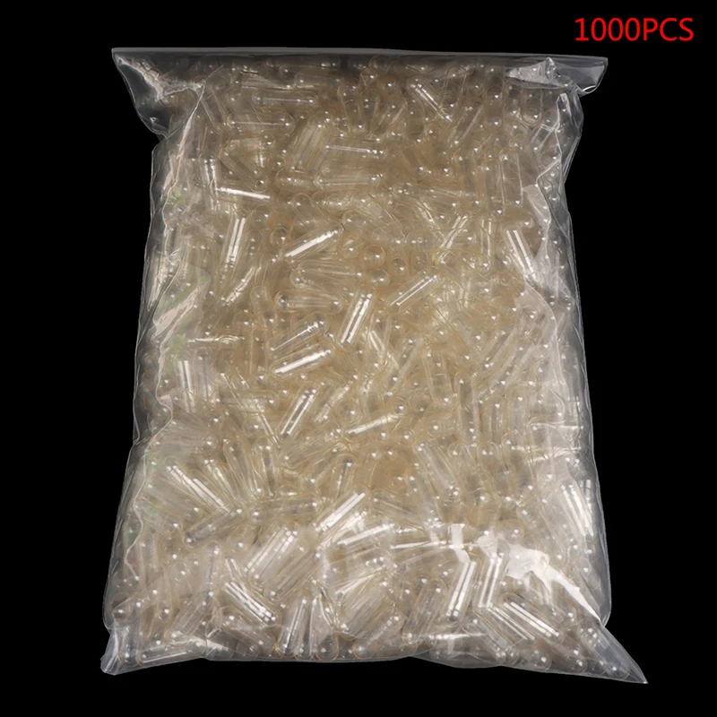 1000PCS-Standard-Size-0-Empty-Capsules-Gelatin-Clear-Hollow-Hard ...
