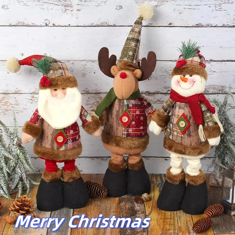 Natal-claus-boneco-de-neve-rena-decora-o-de-natal-pernas-longas-mesa-de ...