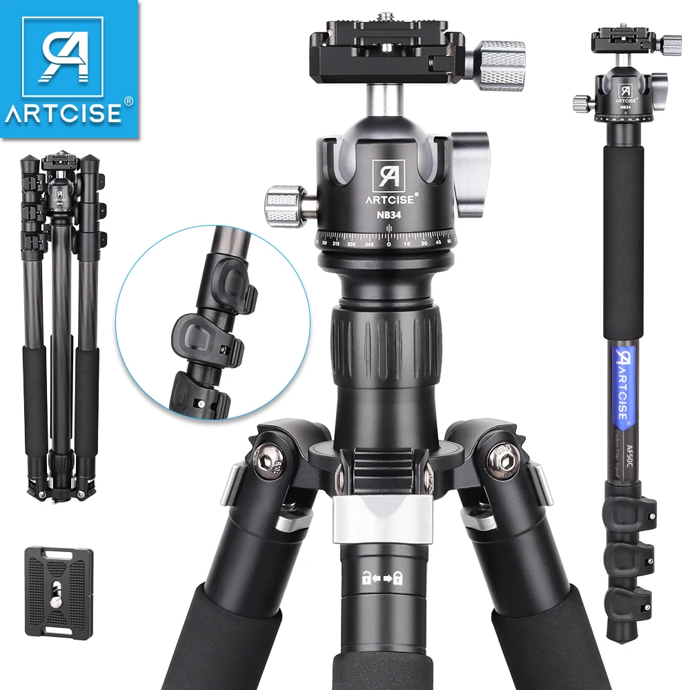 ARTCISE-AF50C-Lightweight-Carbon-Fiber-Tripod-with-Low-Profile-Ballhead ...