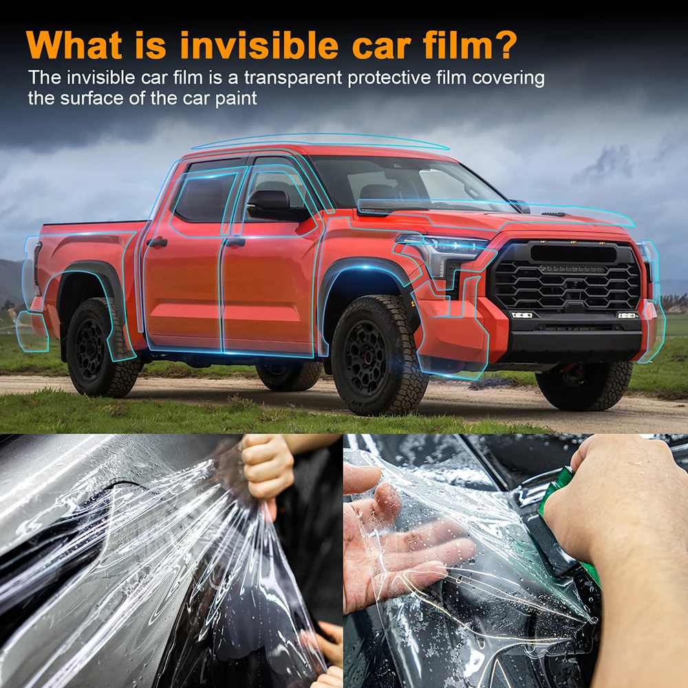 TPU 8.5mil Paint Protection Film Pre-Cut For Toyota Tundra 2022 2023 ...