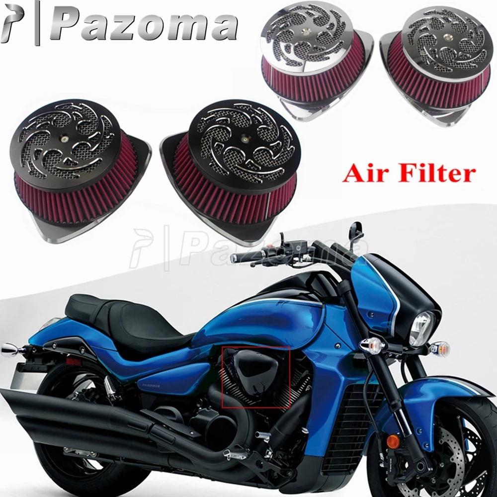 Cruisers Motorcycle Air Cleaner Aluminum Dual Big Intake Filter For Suzuki Boulevard M109r ...