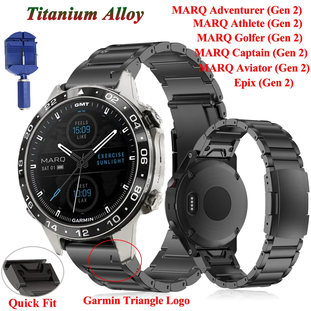 Titanium Watch Bracelet Garmin | Garmin Titanium Bracelet 22mm - 22 ...
