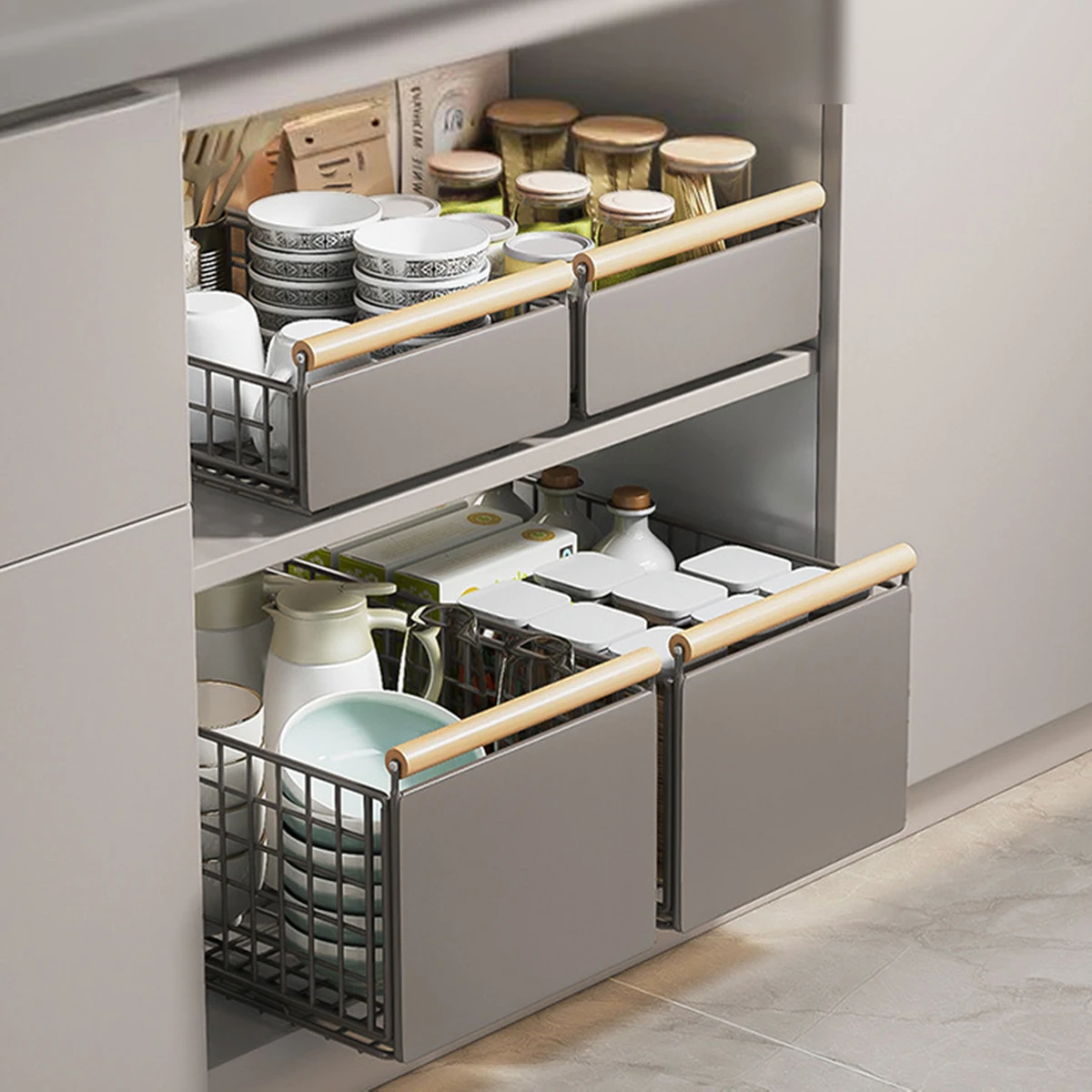 Cajón extensible de cocina, cajón telescópico para armario de cocina ...