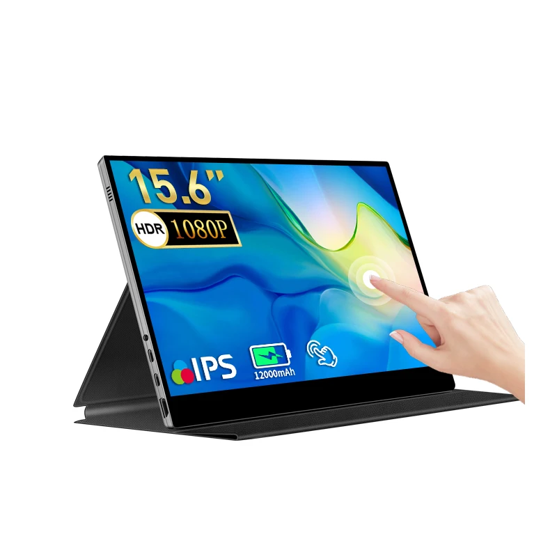 최신 휴대용 모니터 15.6 인치 1080P FHD 내장 배터리 PD, C 타입 USB 확장 모바일 PC 노트북 게임 두 번째 ...