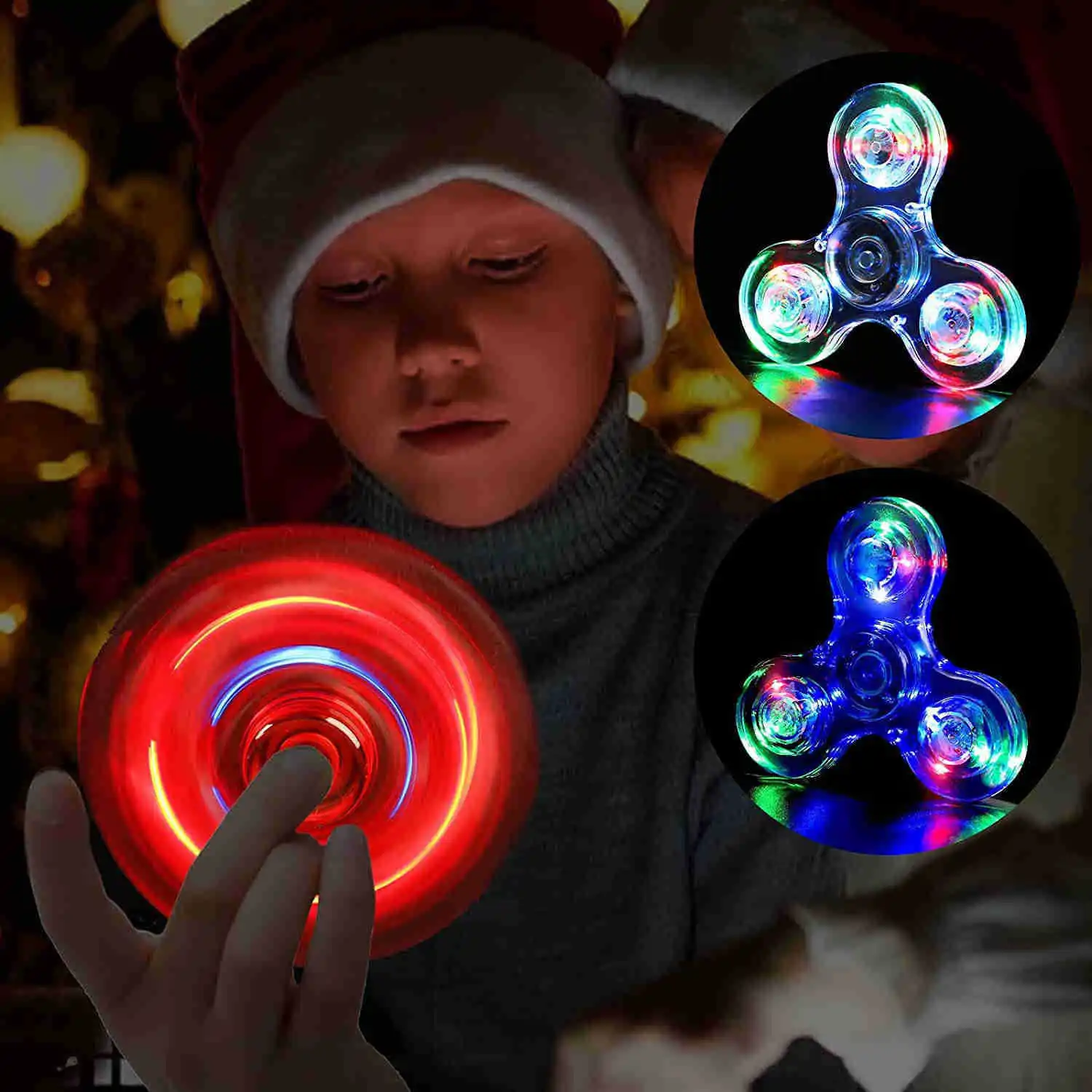 Luminous-LED-light-Fidget-Spinner-Hand-Top-Spinners-Glow-in-Dark-Light ...
