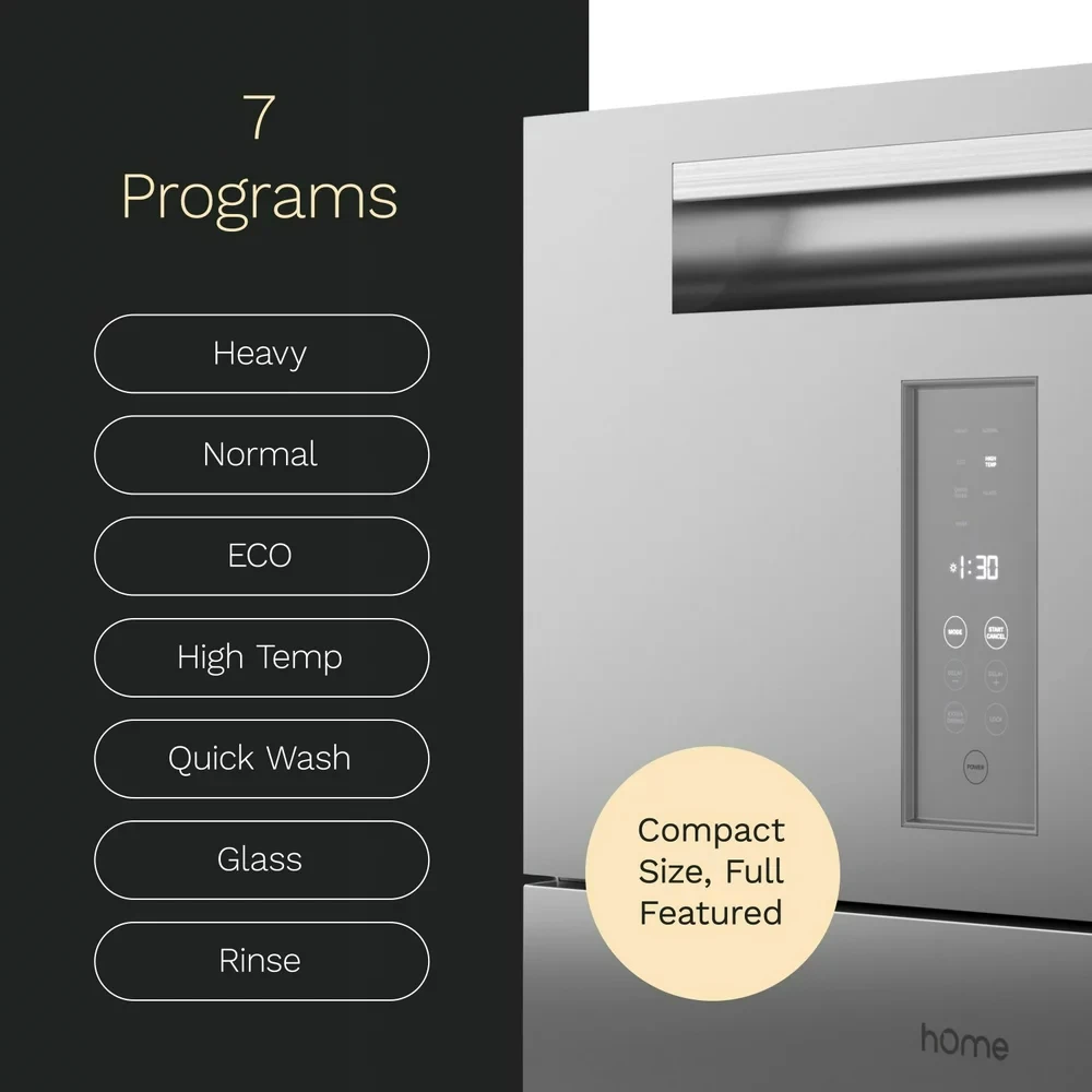 HOmeLabs Digital Countertop Dishwasher With Place Settings
