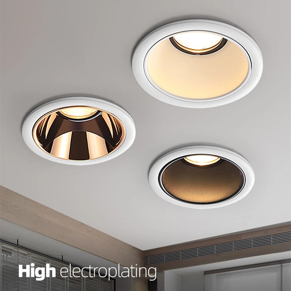 Recessed LED Downlight Anti-glare COB 15W 20W Dimmable 85-265V Ceiling ...