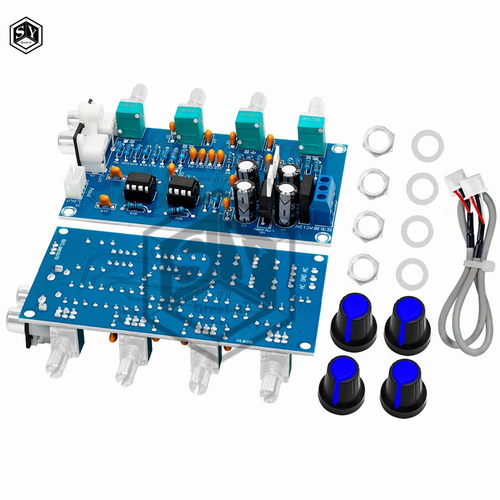 XH-M164 NE5532 Stereo Pre-amp Preamplifier Tone Board Audio 4 Channels ...