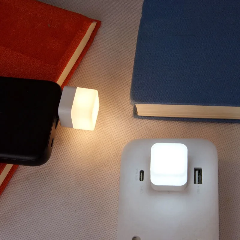 Lampe a poser,Mini lampe LED ronde avec prise USB, alimentée par batterie externe, idéale pour ...