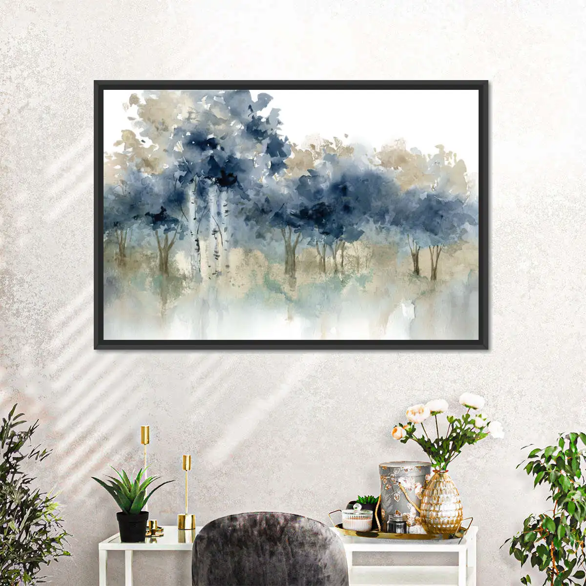 Pintura-en-lienzo-de-bosque-lnk-de-acuarela-Impresi-n-de-p-ster ...