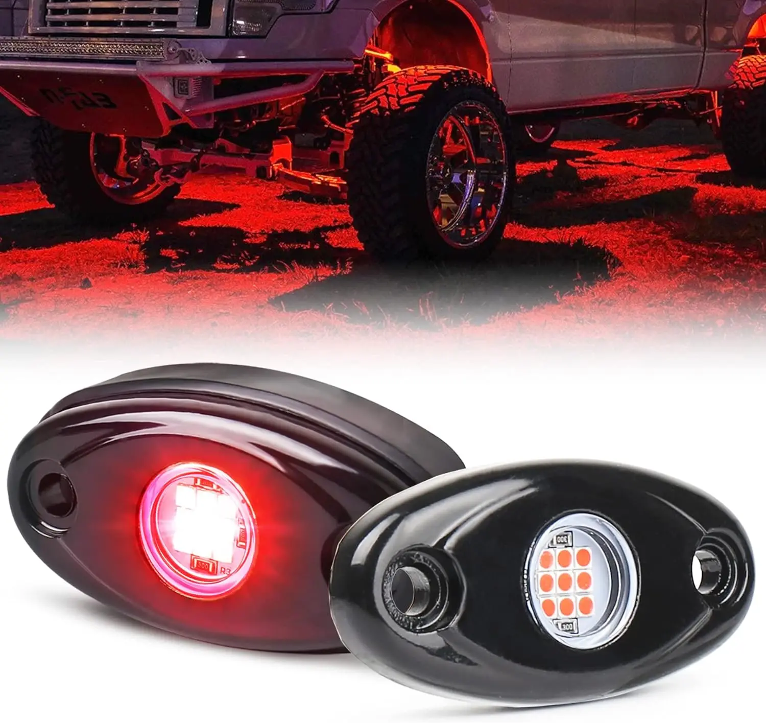 MOVOTOR-2-Pods-LED-Red-Rock-Lights-Waterproof-IP68-Neon-Underglow ...