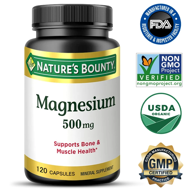 Magnesium Capsules 500 Mg To Aid In Energy Metabolism And Protein ...