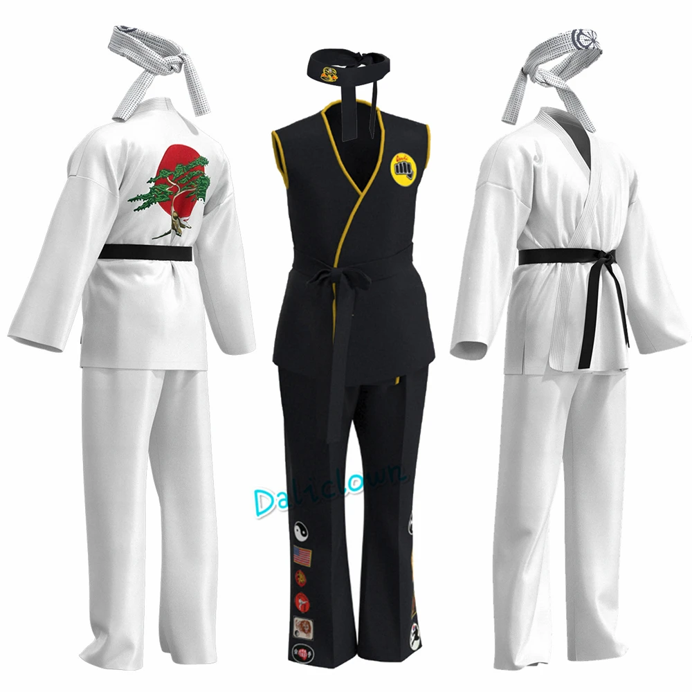 Karate-Kids-KOF-Cobra-Kai-Cosplay-Costume-Kid-Aldult-Black-White-Kimono ...