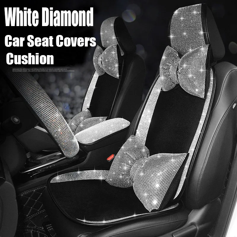 Universal Crystal Rhinestone White Diamond Car Interior Seat Covers ...