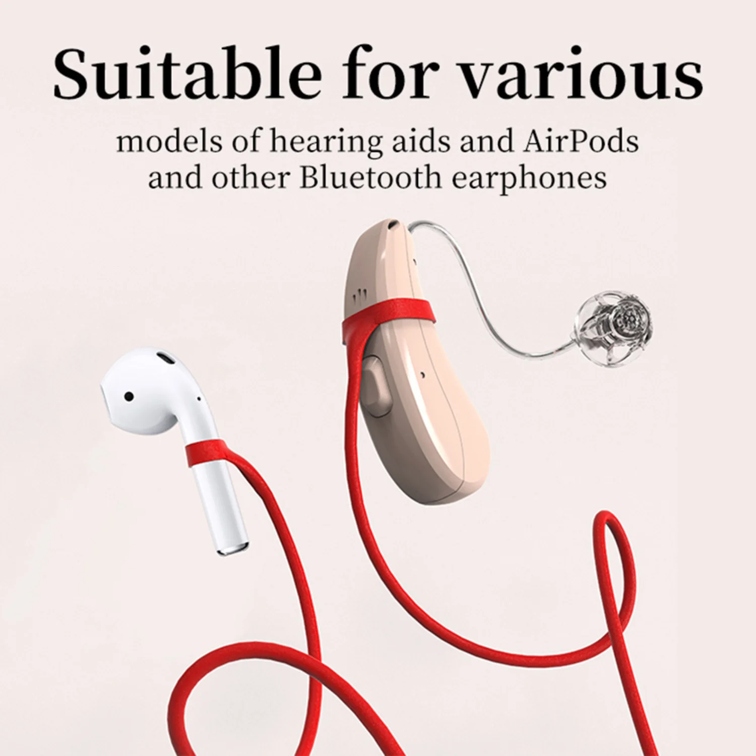 4PCS Ear Care BTE Hearing Aids Clip Rope Silicone Elastic Anti Loss ...