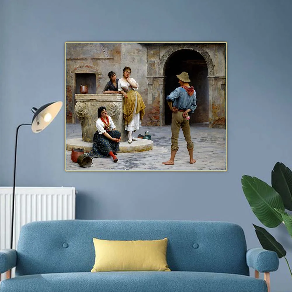 Eugene-von-Blaas-Flirtation-Canvas-Art-Oil-Painting-Aesthetics-Artwork ...
