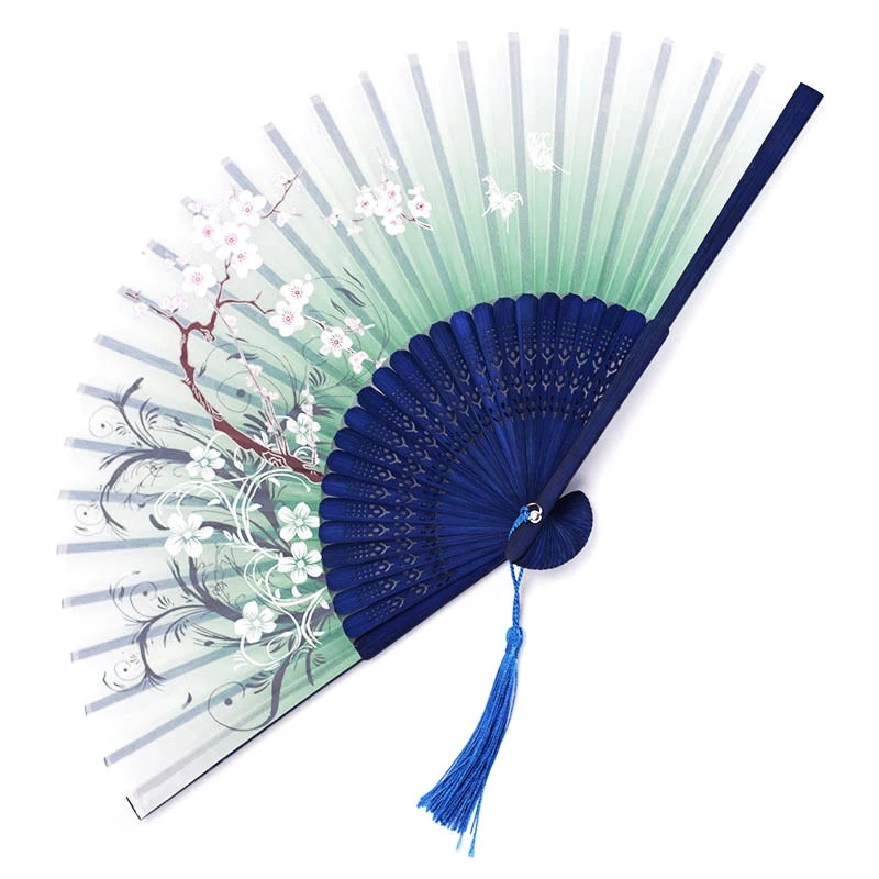 New-1PC-Chinese-Style-Folding-Fan-Bamboo-Shank-Handheld-Fan-Elegant ...