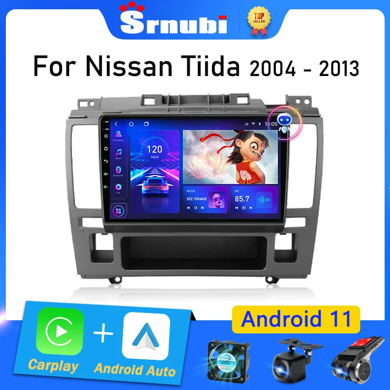 Srnubi-2-Din-Android-11-Car-Radio-for-Nissan-Tiida-2004-2005-2013 ...