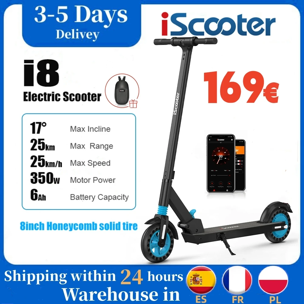 iScooter 8 inch Electric Scooter Adults i8 Scooters 6AH 350W Max Speed ...