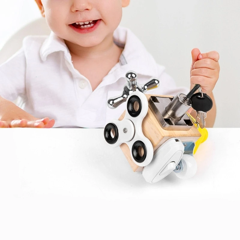 D7WF-Busy-Block-Kids-Busy-Cube-Wood-Busy-Block-Montessori-Educational ...