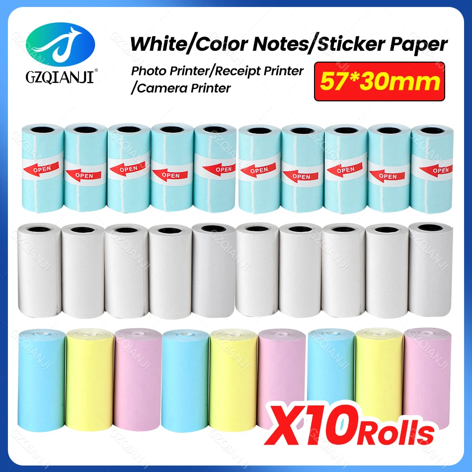 White-Color-Sticker-Label-Thermal-Paper-Rolls-for-Photo-Printer-and ...
