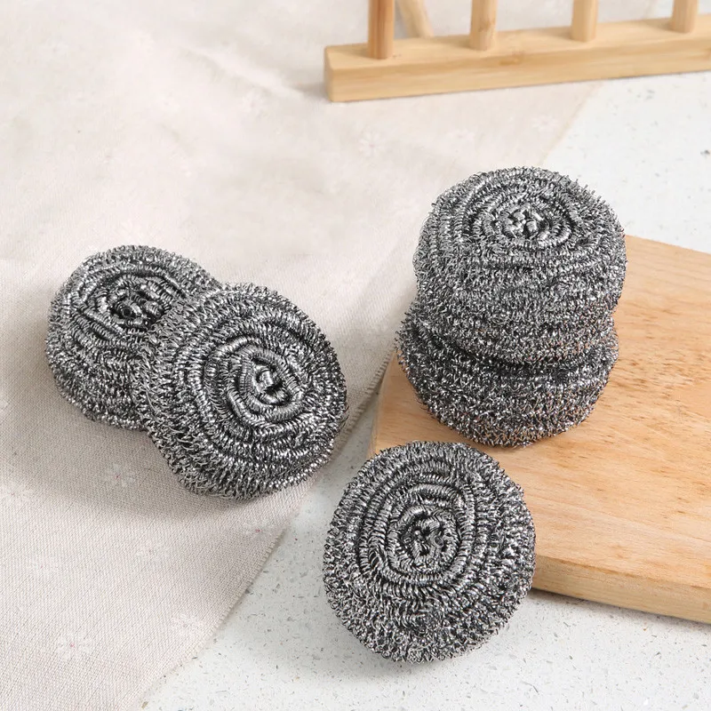 4Pcs-Stainless-Steel-Wool-Scrubbers-Metal-Scouring-Pads-Steel-Wool-Pads ...