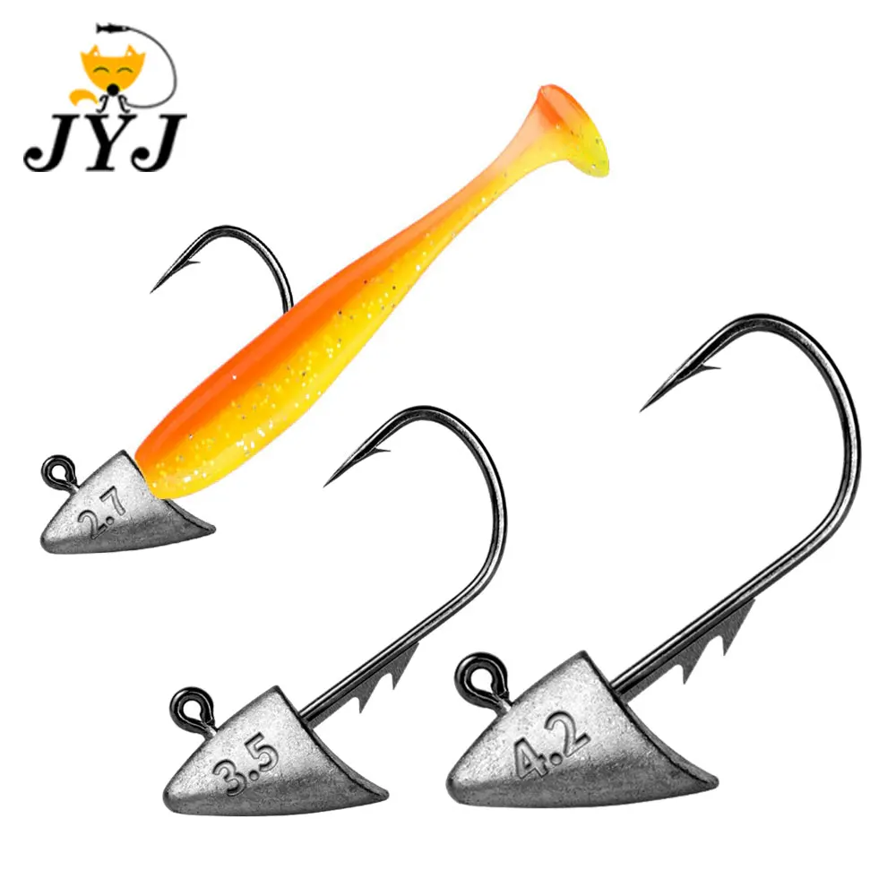 JYJ 5pcs 2.7g 3.5g 4.2g 5g fishing jigging head hook , bottom triangle ...