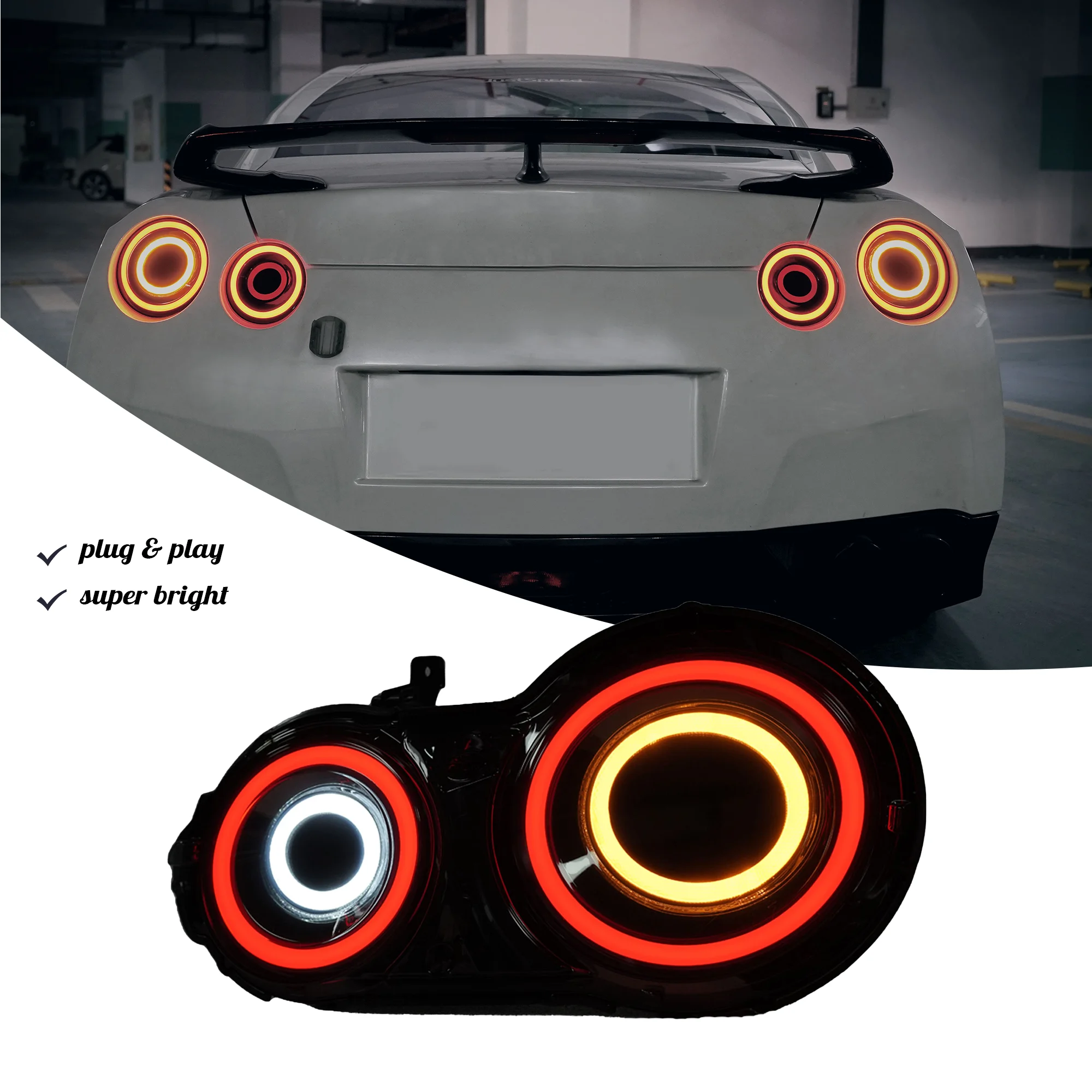 Car-LED-Rear-Taillights-for-Nissan-GTR-R35-Animation-Rear-Lamps-LED ...