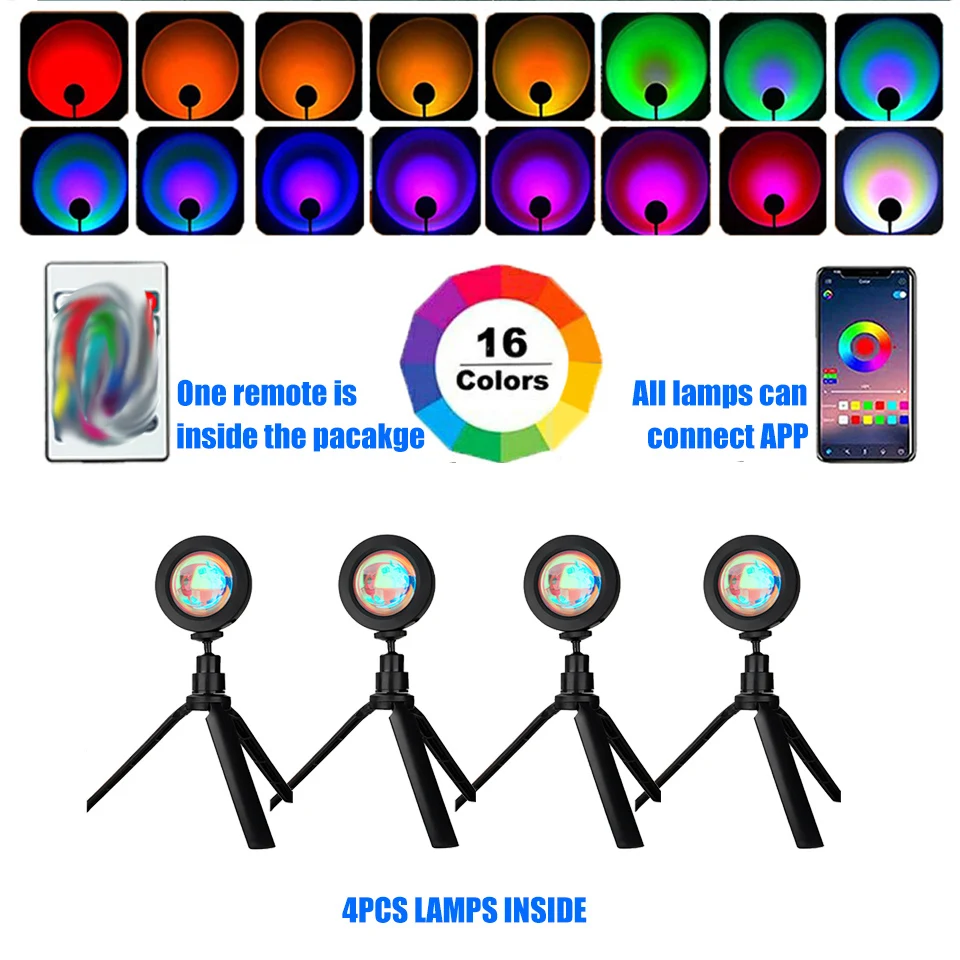 Adjustable-Photography-Sunset-Lamp-Led-USB-Smart-APP-Remote-Projector ...