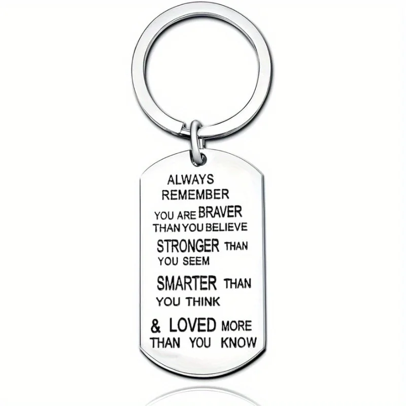 1pc-Stainless-Steel-Key-Chain-Ring-You-Are-Braver-Stronger-Smarter-Than ...