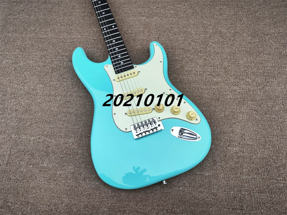 Factory-direct-electric-guitar-blue-paint-retro-fender-maple-retro-neck ...