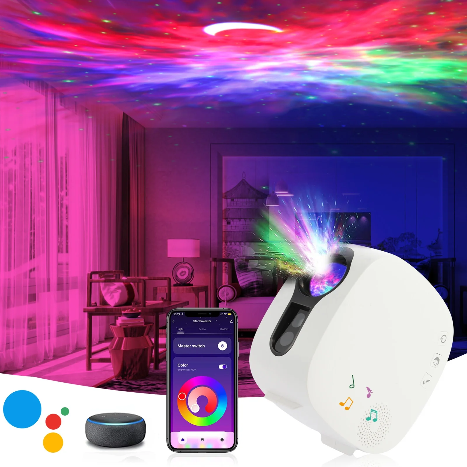 wifi-smart-star-projector-Led-laser-galaxy-projector-music-night-light-starry-sky-moon-wireless ...