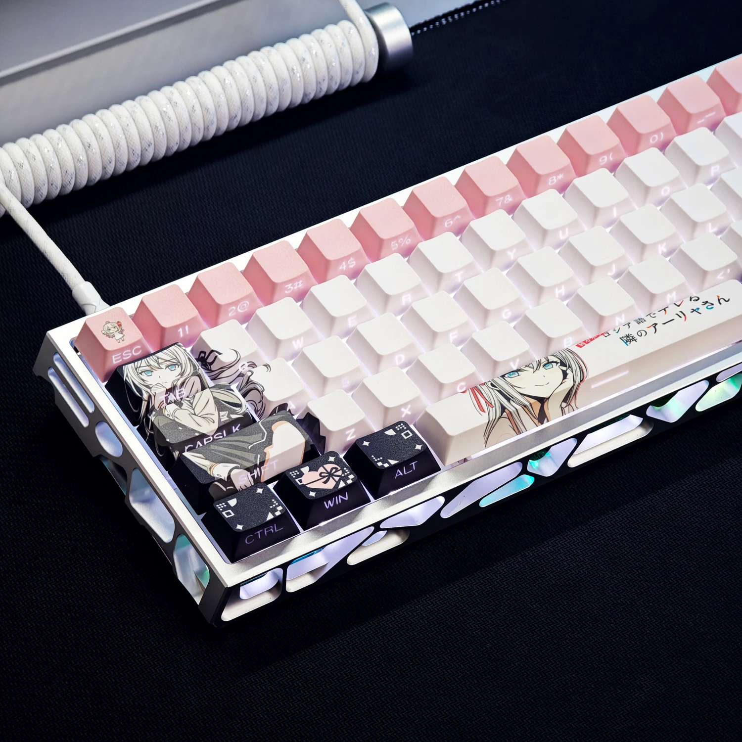 98 Keys Ellie Classmate Keycaps Chreey Height PBT Engraving 2d ...