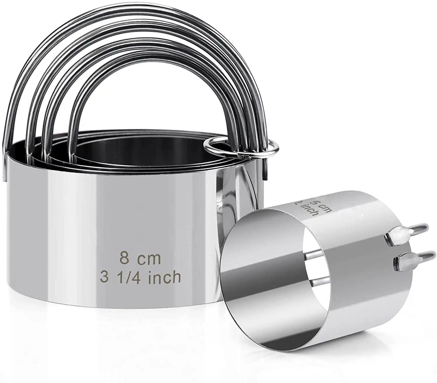 5 Pieces/set Biscuit Mold Set Round Stainless Steel Biscuit Tool ...