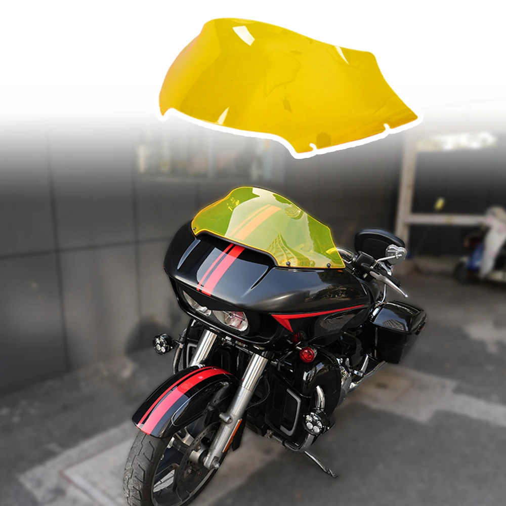 Motorcycle 7 inch Yellow Front Windshield Wind Windscreen Deflector ...
