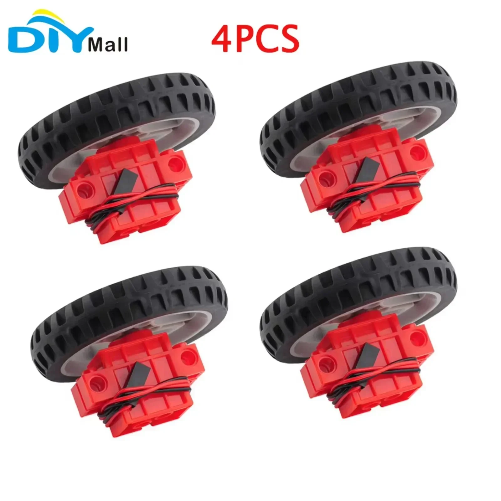 Geekservo 360 Degree Programmable Red Motor with Cross Axle Wheels for ...
