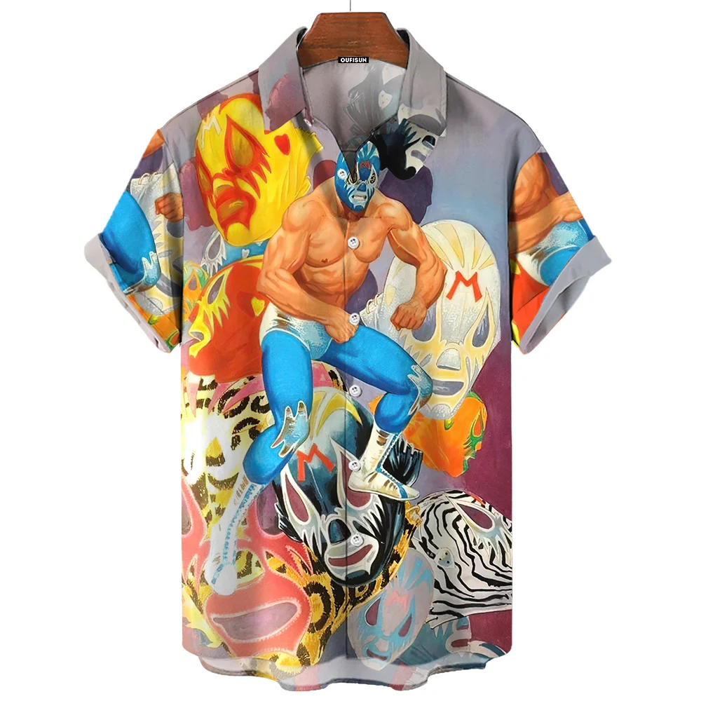 Camisas-de-Lucha-Libre-Mexicana-impresas-en-3D-para-hombres-blusa ...