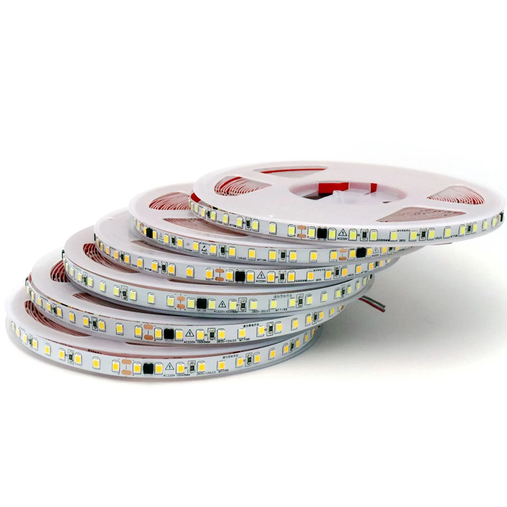 6mm 8mm 10mm 220V LED strip light 120 240LEDs/M 2825 flexible LED tape ...