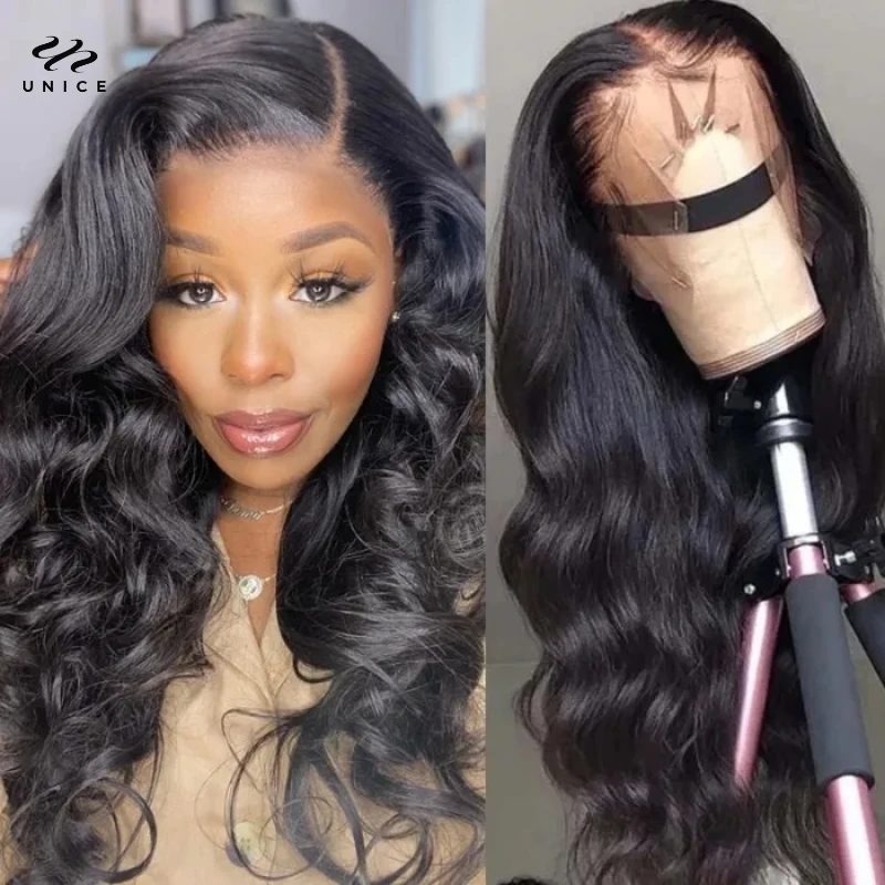 Unice Body Wave Hair Realistic 220% Density 360 Full Lace Frontal Wig ...
