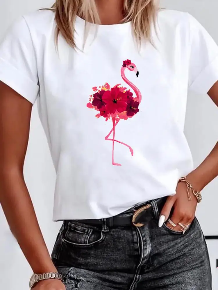 Graphic T-shirt Print T Shirt Fashion Women Summer Clothes Flower ...
