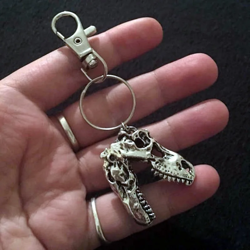 Dinosaur-Skull-Keychain-Tyrannosaurus-Rex-Cyberpunk-Goth-Animal-Teeth ...