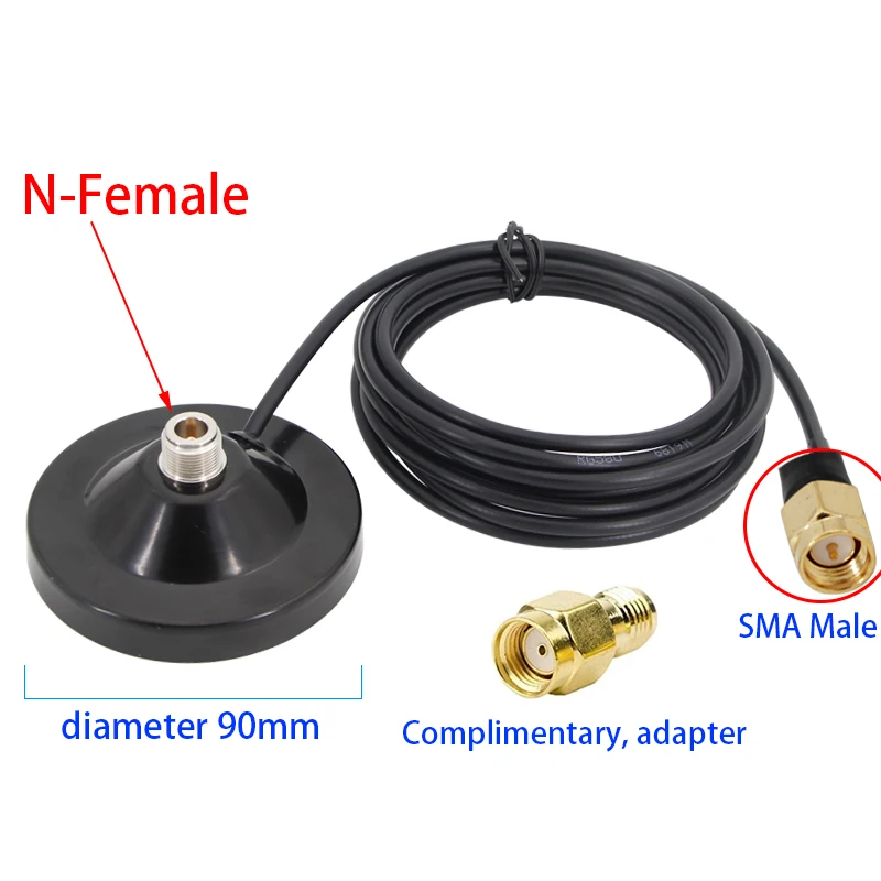 N-Female-sucker-SMA-Male-Connector-Outdoor-Antenna-9CM-Strong-Magnetic ...