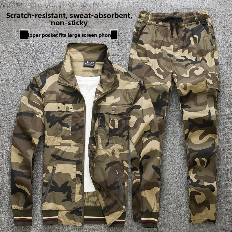 Summer Work Uniform Set Men's Camouflage Automotive Repair Welding ...