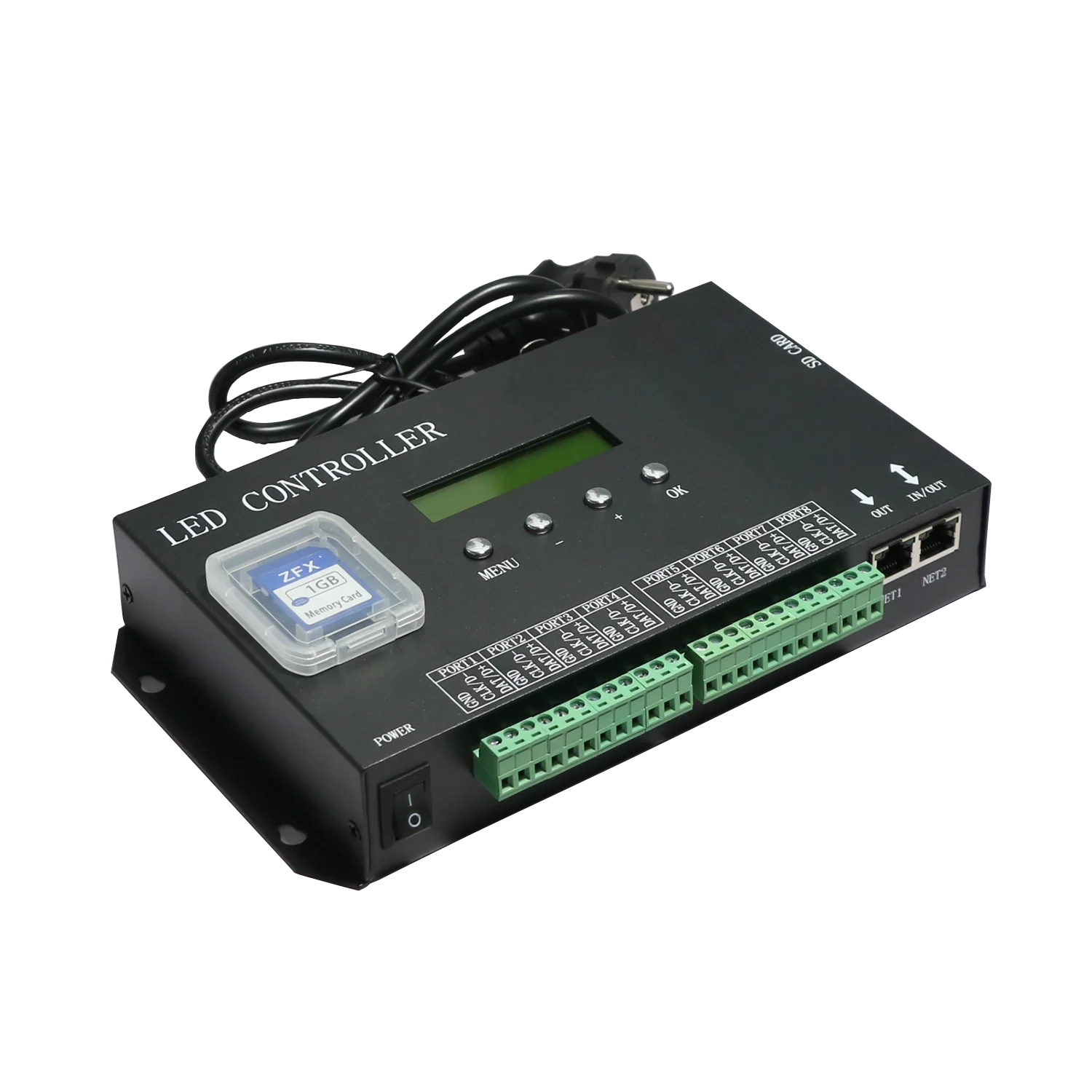 8-Ports-Artnet-Resolume-Madrix-DMX-SPI-LED-Pixel-Controller-8192-Pixels ...