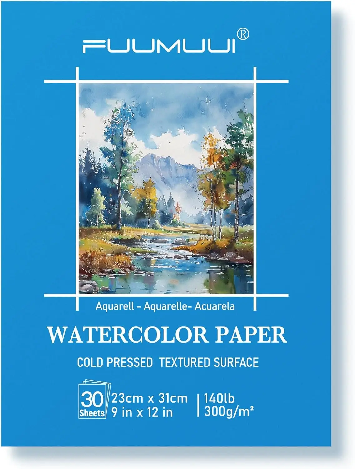 Fuumuui-Watercolor-Paper-30-Sheets-9x12-inch-Cold-Pressed-Watercolor ...