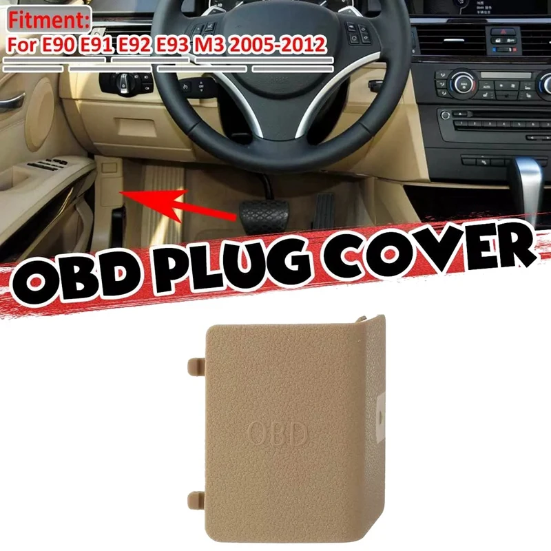 Car-Interior-Kick-Panel-Cap-Cover-Left-OBD-Plug-Cover-LHD-For-BMW-E90 ...