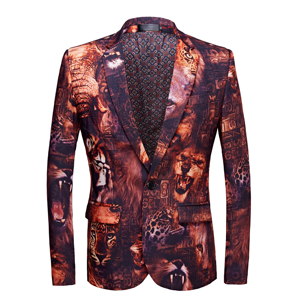 Blazer Luxury Male Singer | Men Tiger Print Blazer | G Print Blazer ...