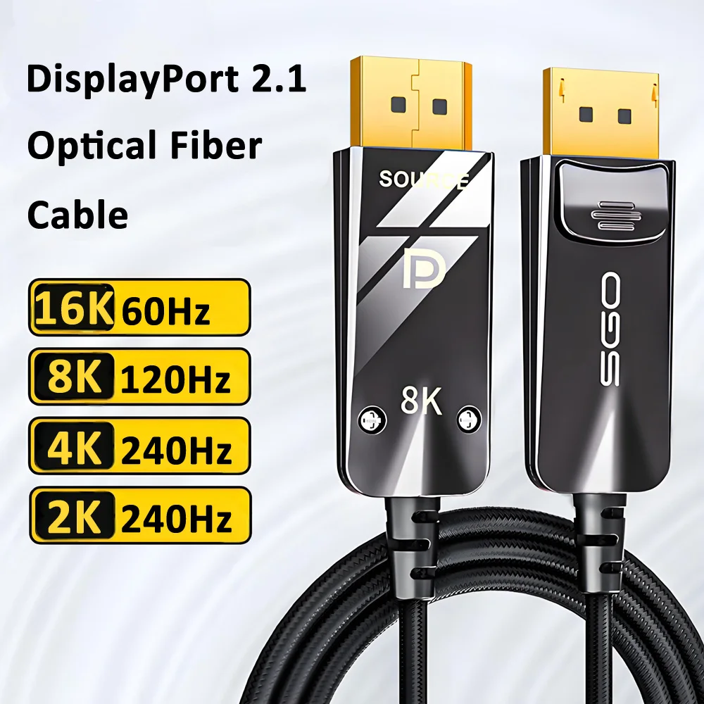 Fiber Optic DisplayPort 2.1 Cable 16K DP2.1 Cable 77.4Gbps Video ...