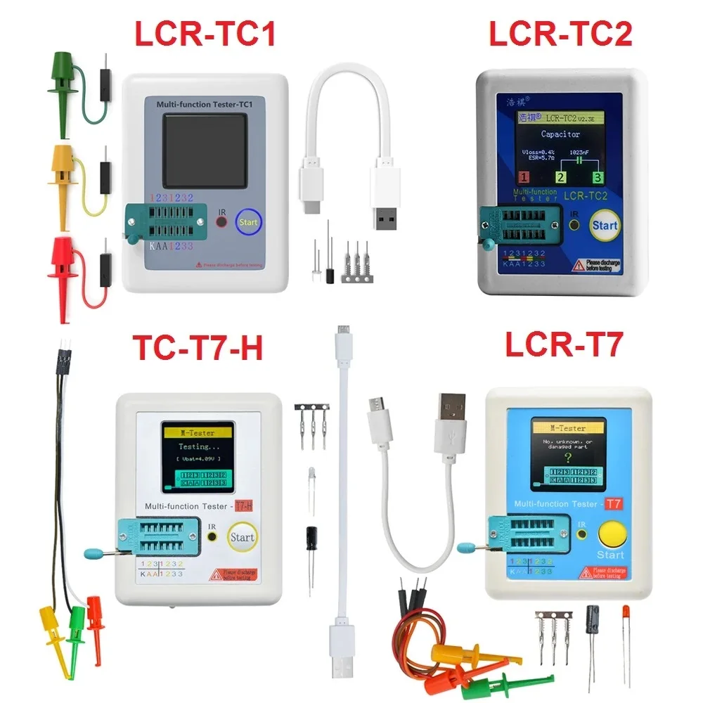 LCR-TC1 LCR-T7 Transistor Tester Multimeter Colorful Display TFT For ...