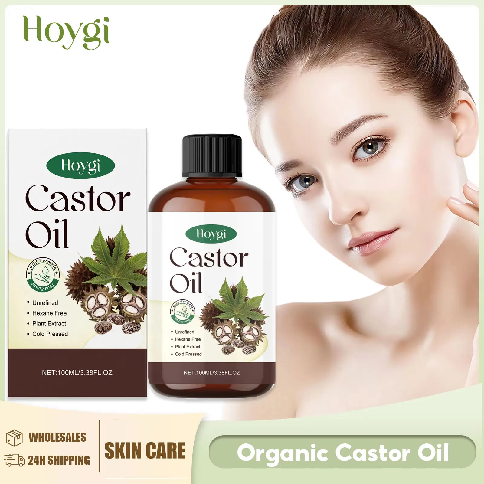Castor Oil for Hair Eyelashes Skin Care Promote Eyebrows Growth Repair ...